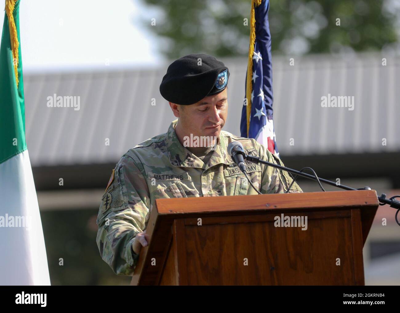 Vicenza, Italy – U.S. Army Lt. Col. Joseph Matthews gives remarks to ...