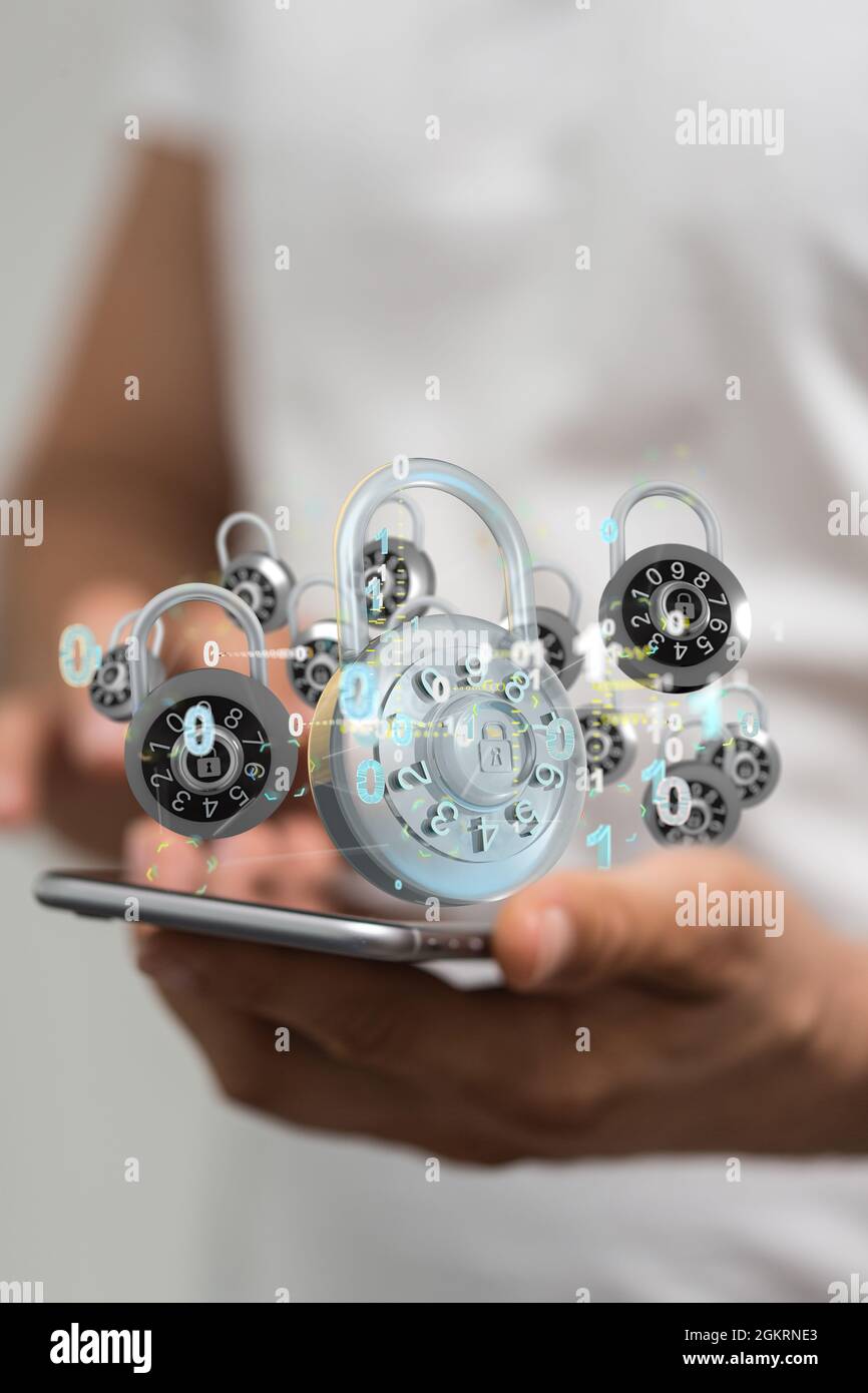 Locks smartphone digital tablet hi-res stock photography and images - Alamy