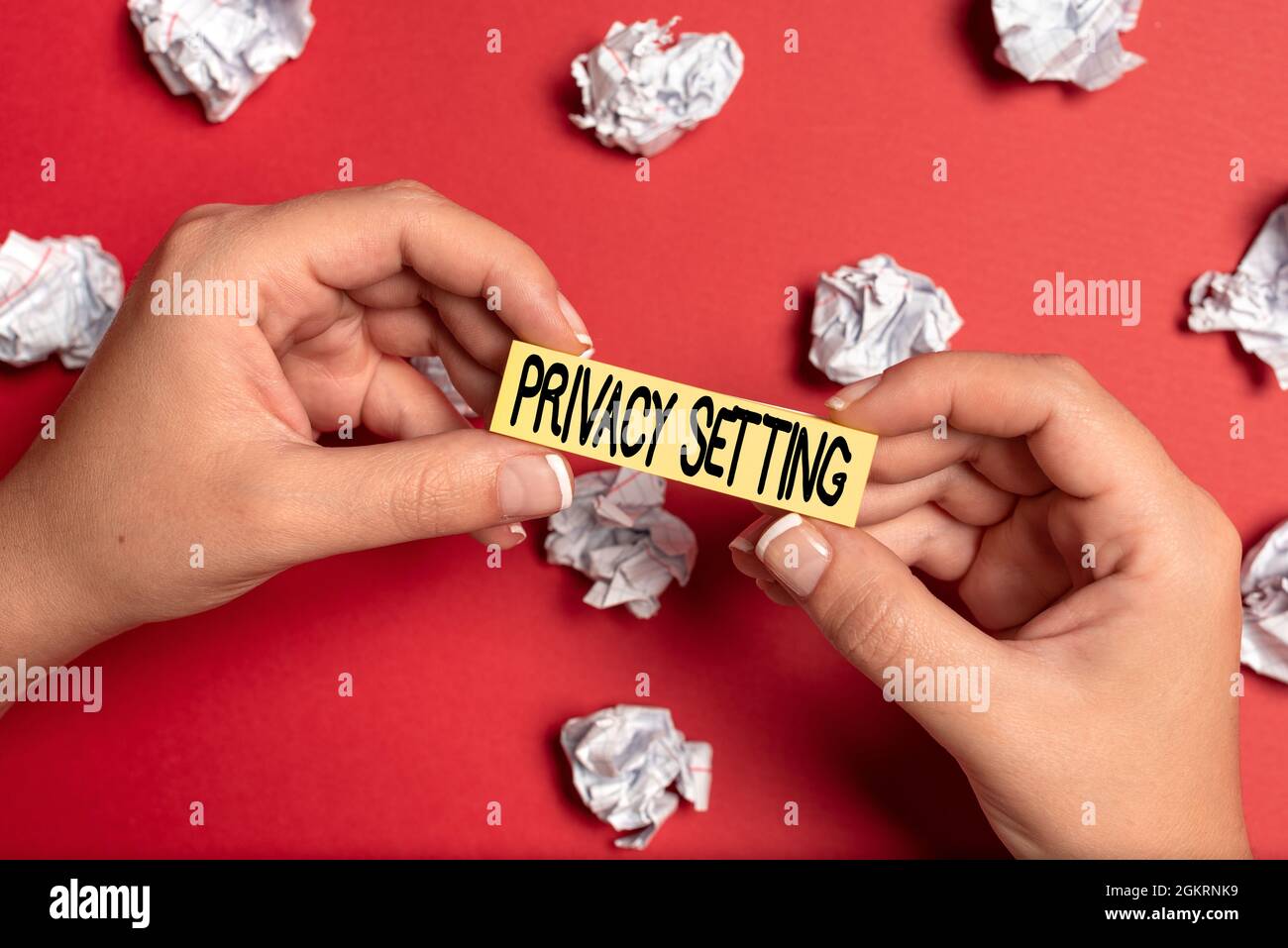 Hand writing sign Privacy Setting. Concept meaning limit the access of ...