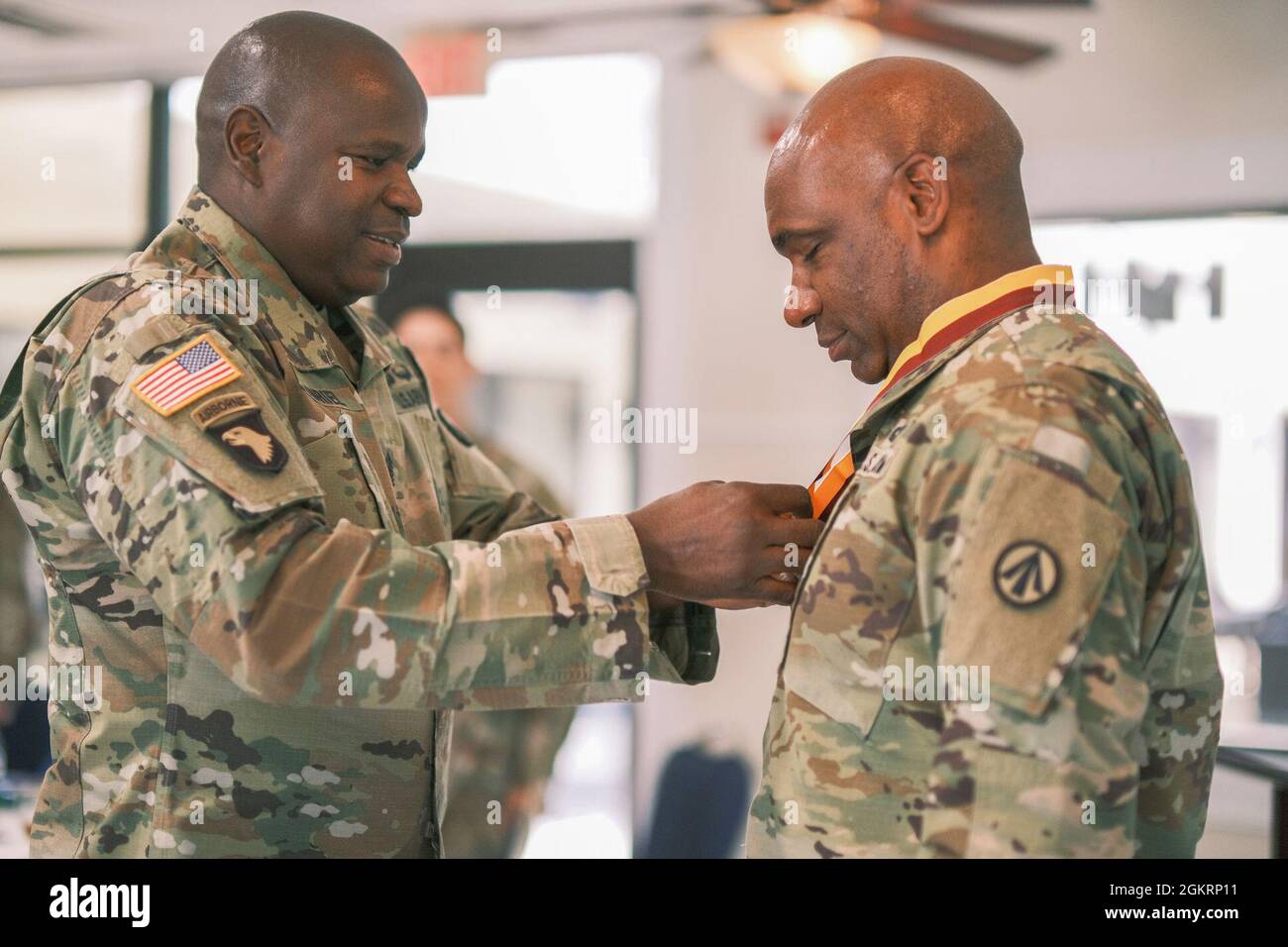 U.S. Army Command Sgt. Maj. Lonnie Gabriel, 597th Transportation ...