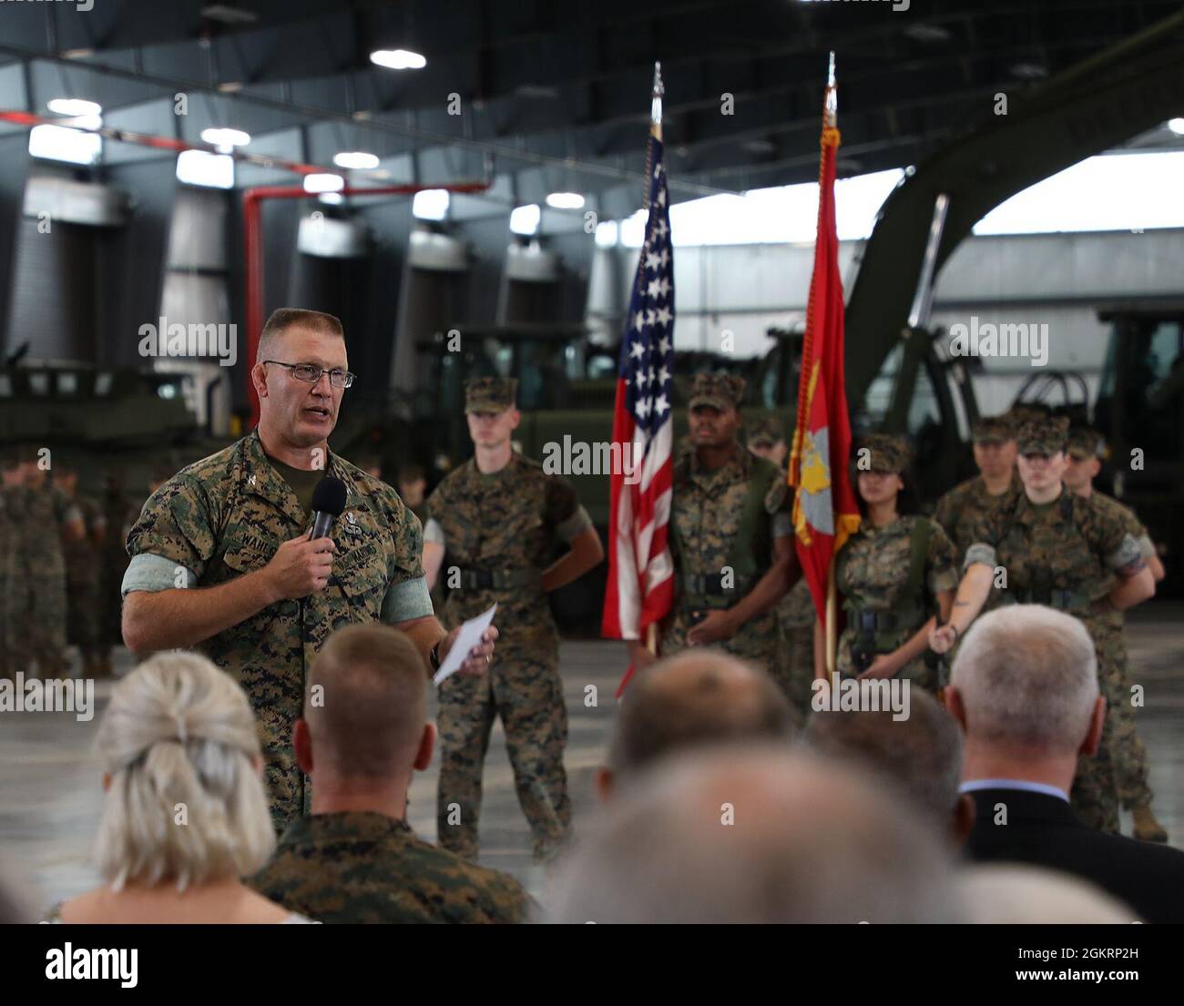 Col. Kipp A. Wahlgren, right, outgoing commanding officer, Marine Force ...