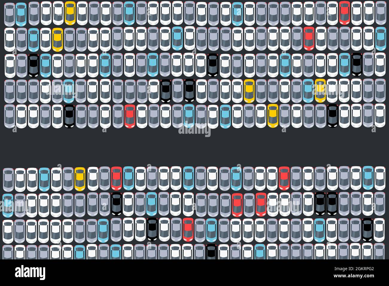 Row rows aerial view parked Stock Vector Images - Alamy