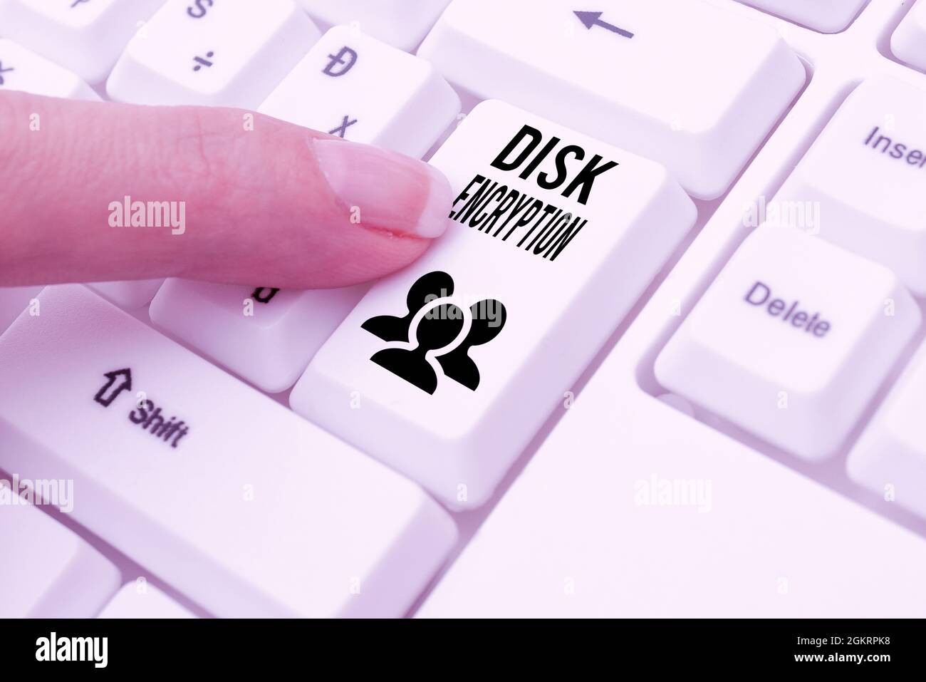 Conceptual display Disk Encryption. Business showcase the security mechanism used to protect ...