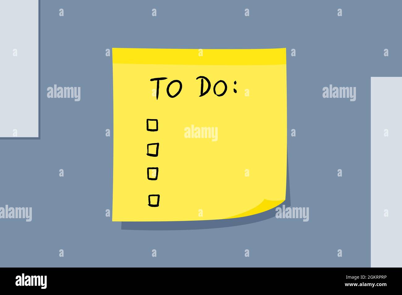 To do list. Office checklist concept. Yellow sticky note message. Paper ...