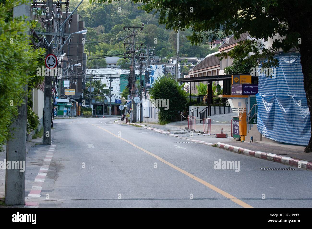 PATONG, THAILAND - Oct 20, 2020: The empty streets of Phuket with ...