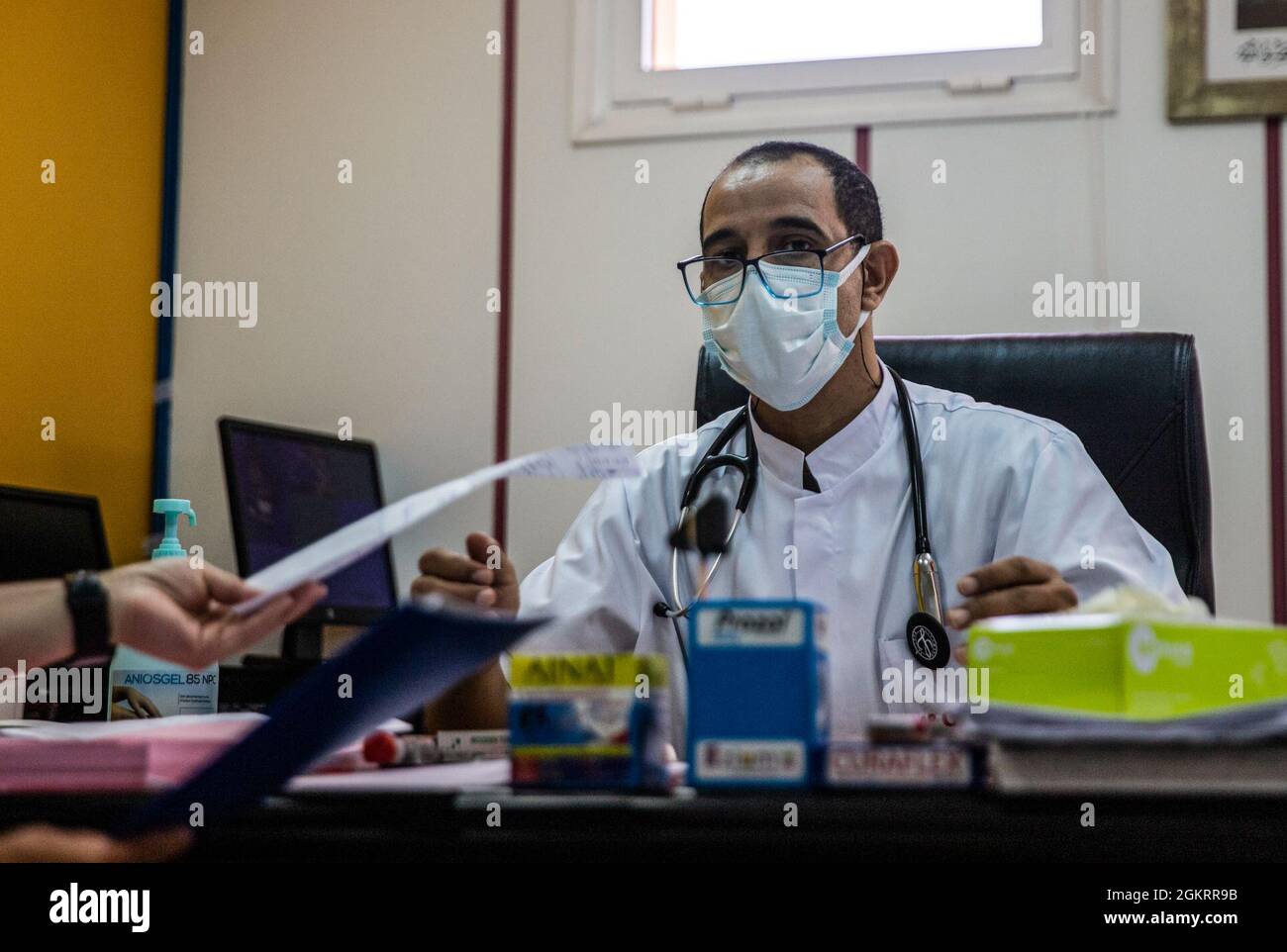 U.S. Army Soldiers and Moroccan medical staff provide medical care for ...