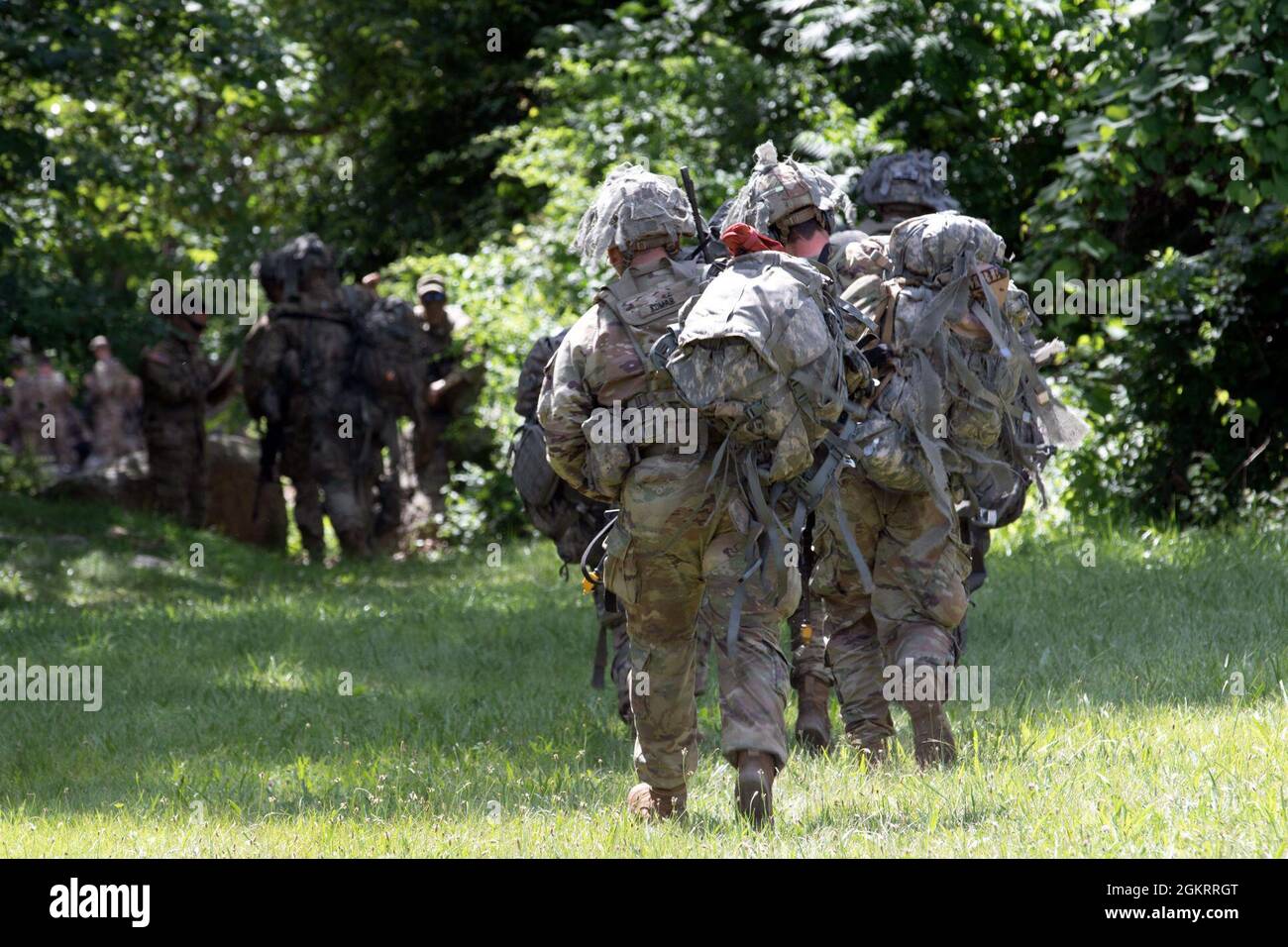 United States Military Academy Cadets arrive at Camp Buckner via Black ...