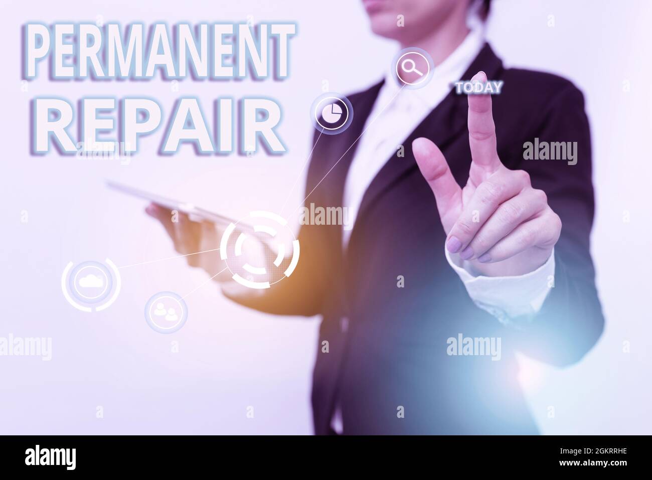 Writing displaying text Permanent Repair. Conceptual photo A repair of ...