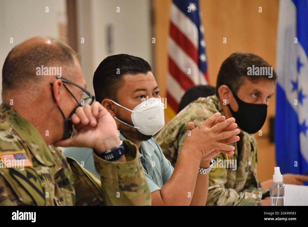 Soto Cano Air Base, Honduras - Ronald García (center), mayor of Lamaní ...