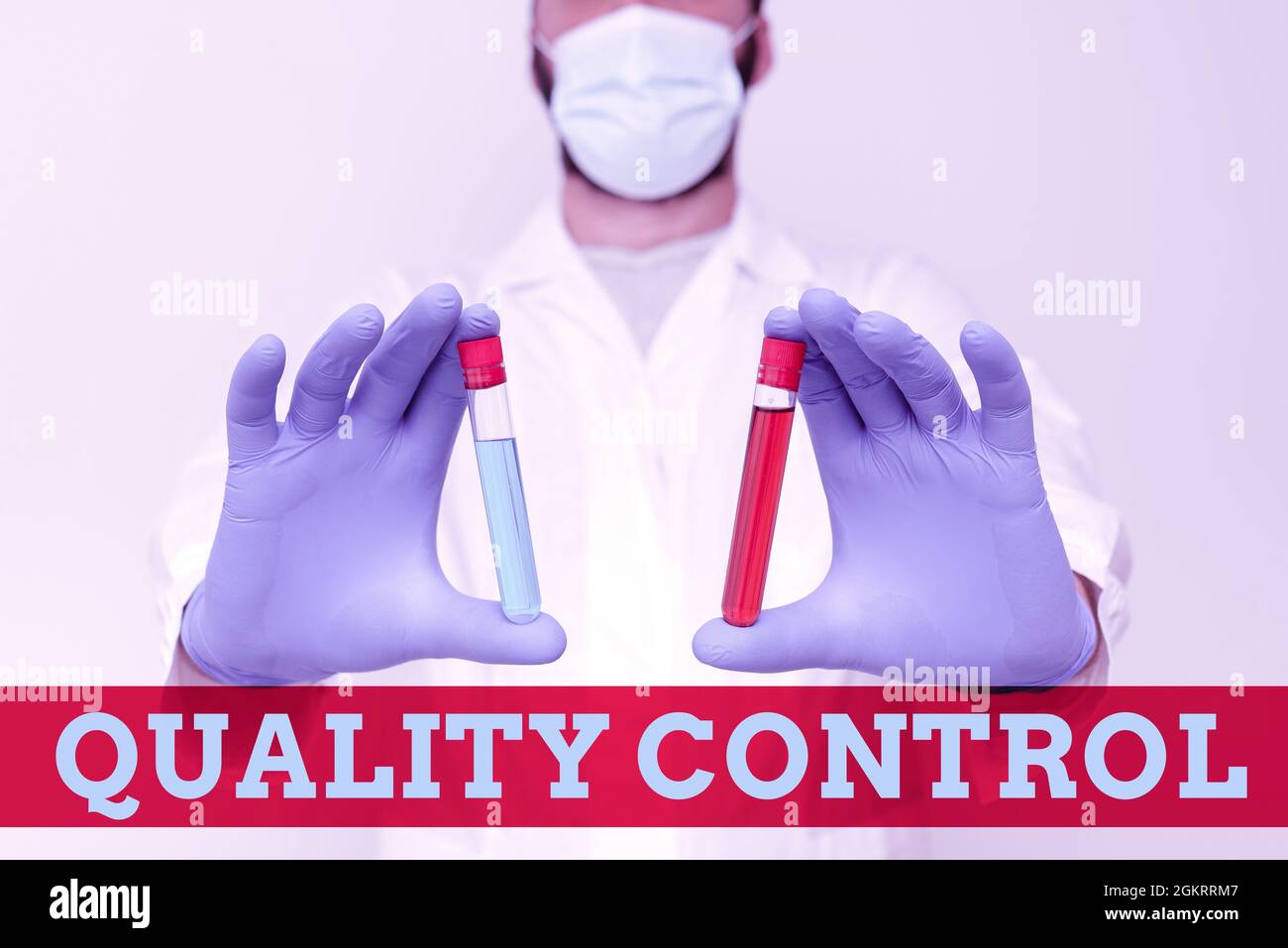 Conceptual display Quality Control. Business showcase a system of ...