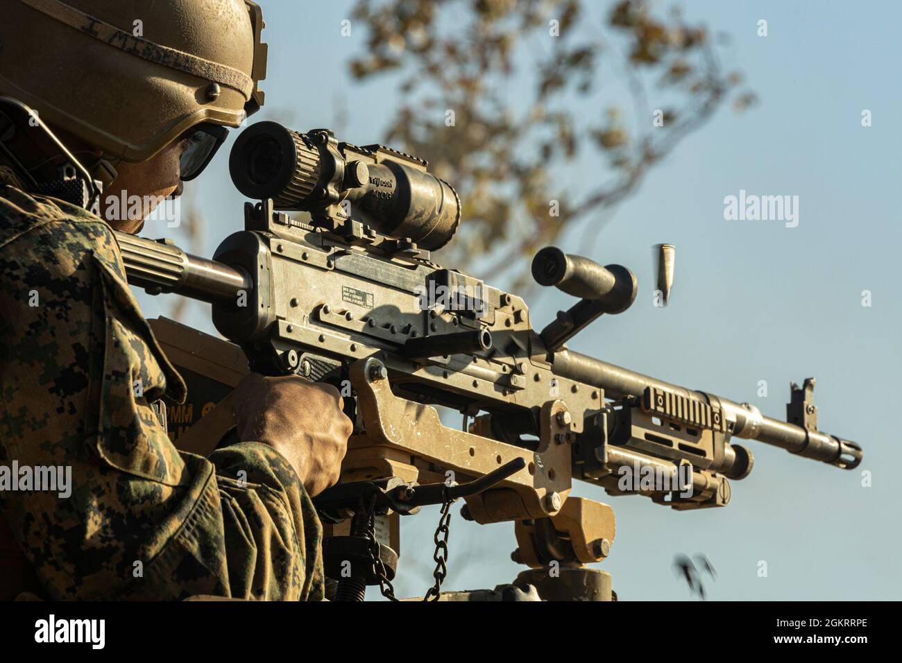 A U.S. Marine with Weapons Company, 1st Battalion, 7th Marine Regiment ...