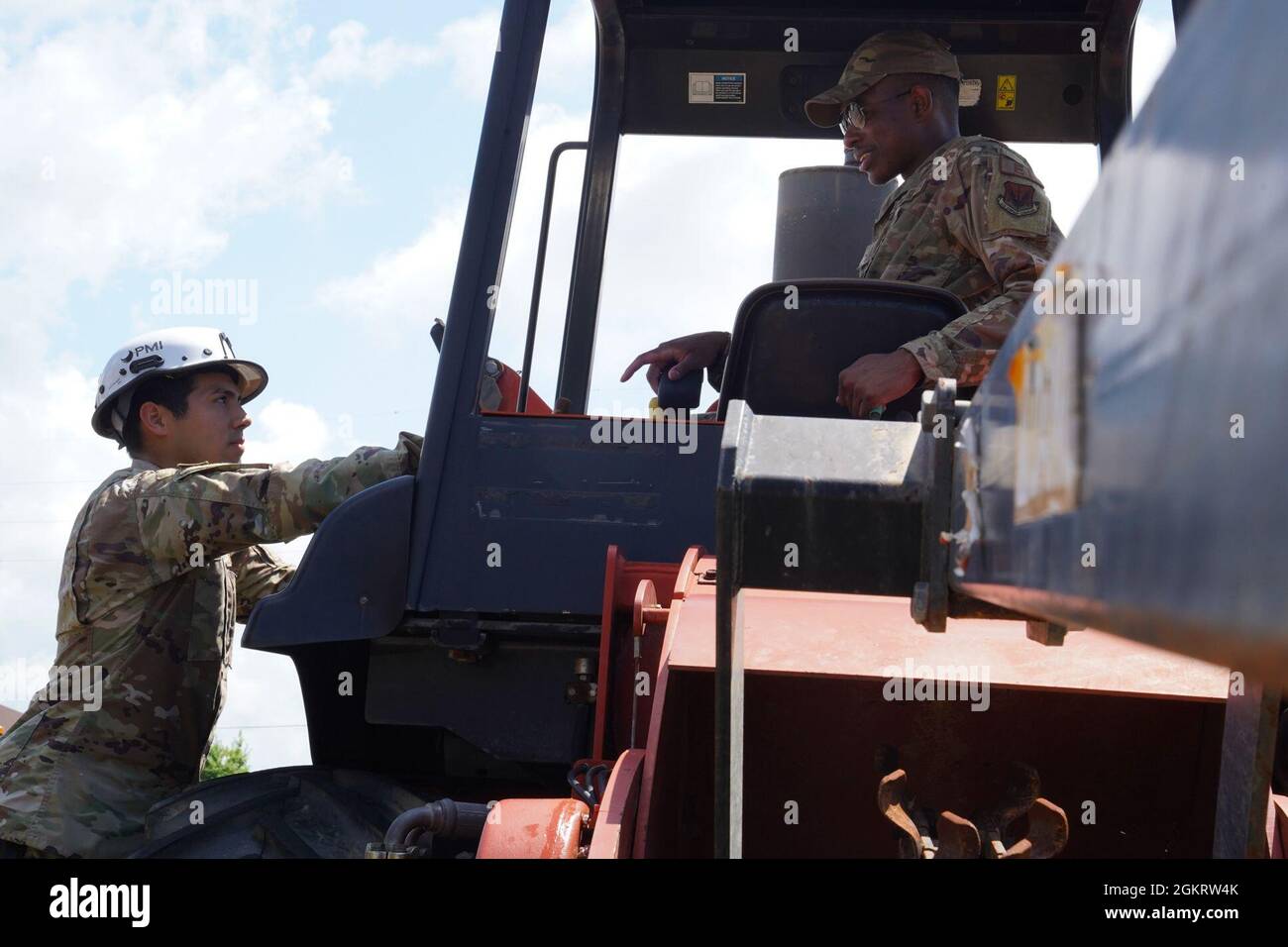 U.S. Air Force Senior Airman David Mirnada and Khari Harris, 85th ...