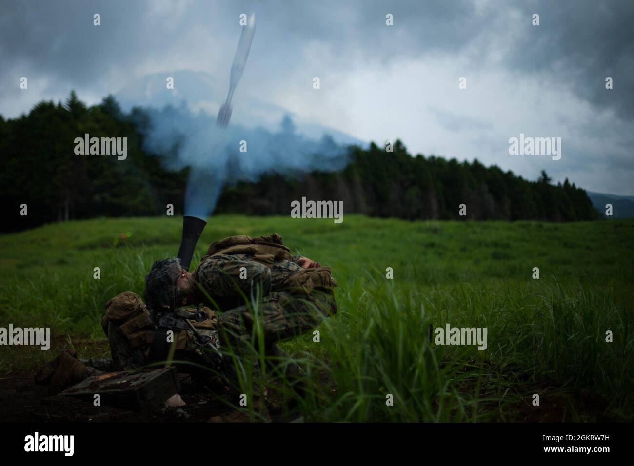 U.S. Marines with 2d Battalion, 2d Marines conduct a mortar range ...