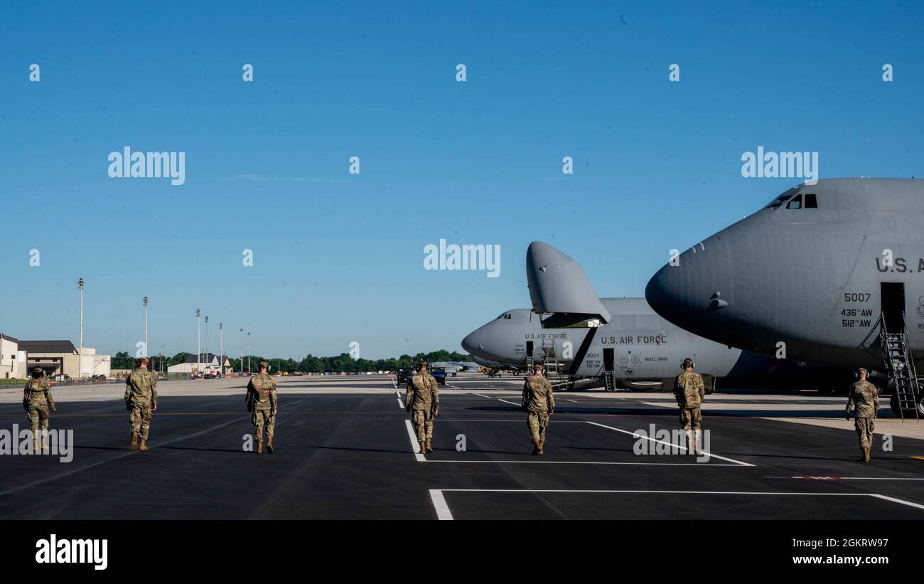 Airmen from the 436th Aircraft Maintenance Squadron perform a foreign ...