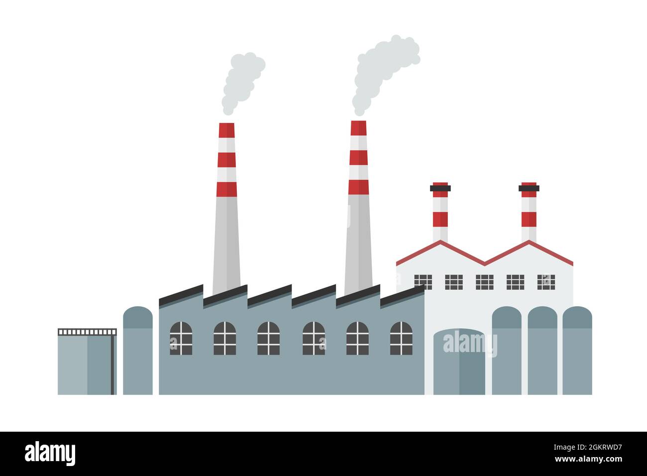 Factory flat design. Vector factory building. Industrial factory ...