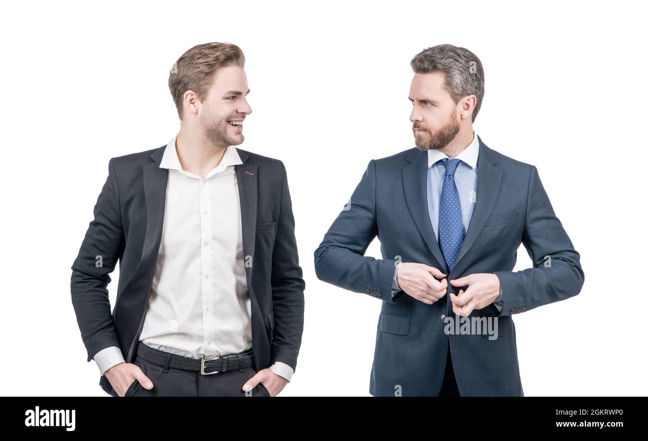 two businessmen in formal suit. business success. confident business ...