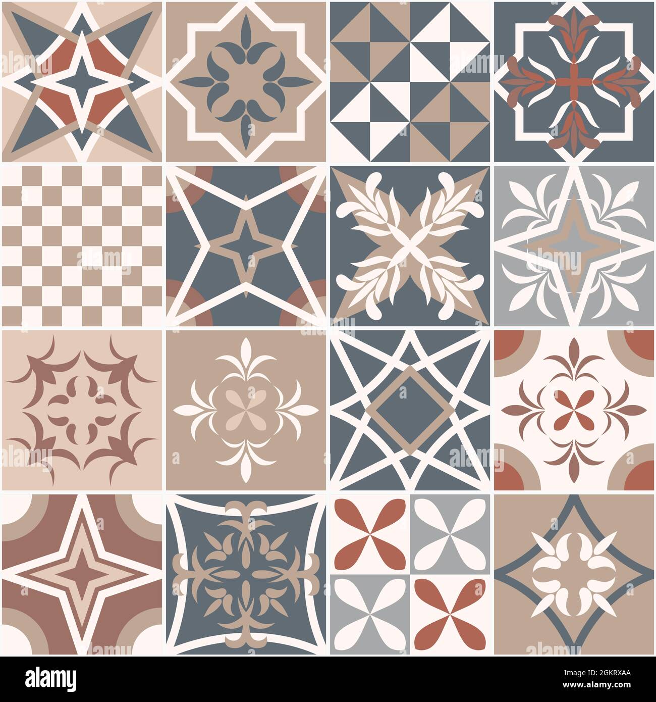 Seamless vector texture. Tuscany style tiles vector illustration. Tiled ...