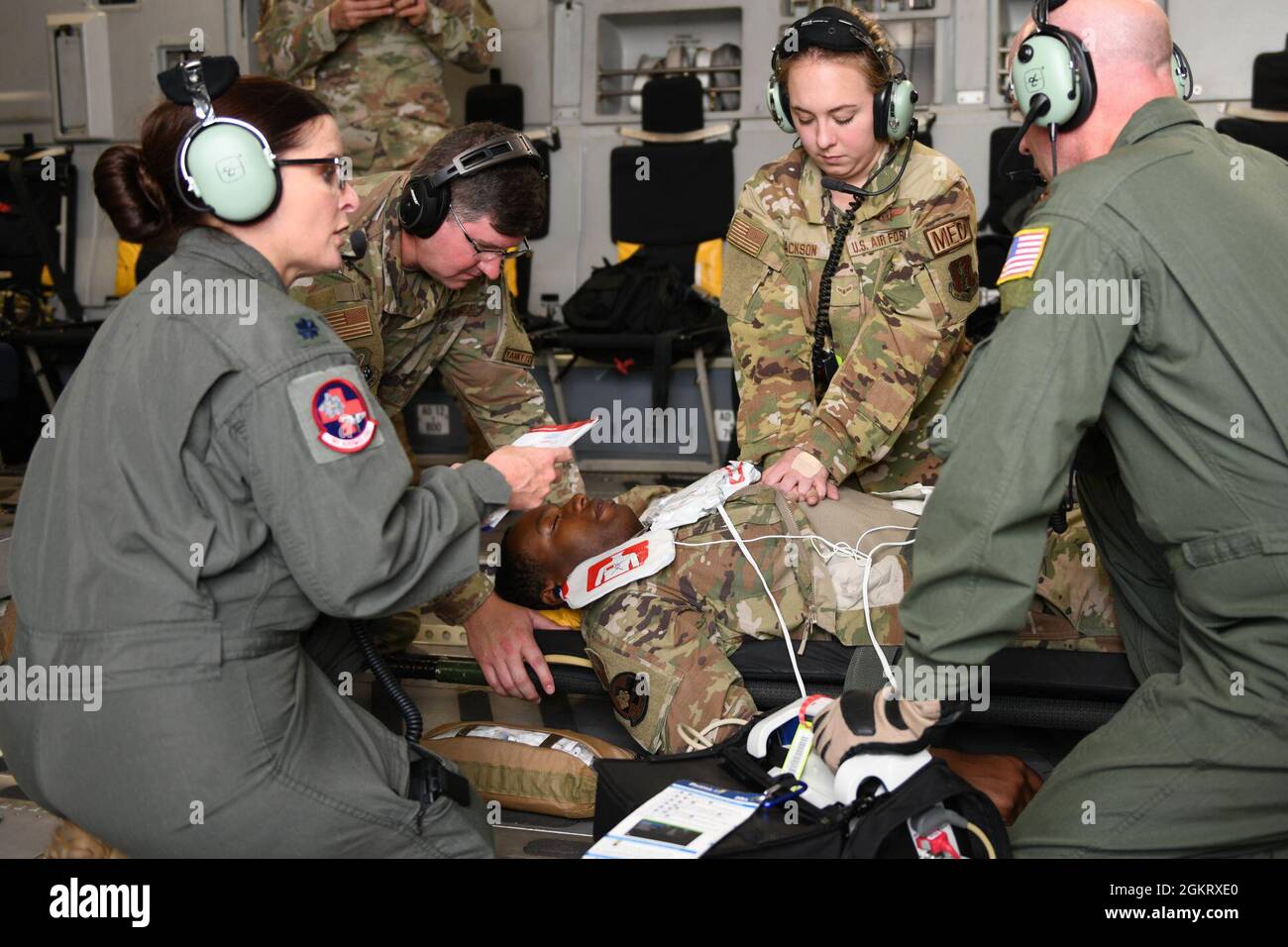 Lt. Col. Sheryl Biggs and Maj. Devin Neal, flight nurses with the 183rd ...