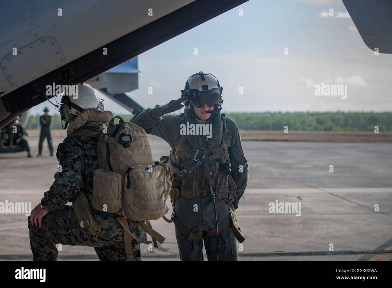 A U.S. Marine with Marine Medium Tiltrotor Squadron 363 (Reinforced ...