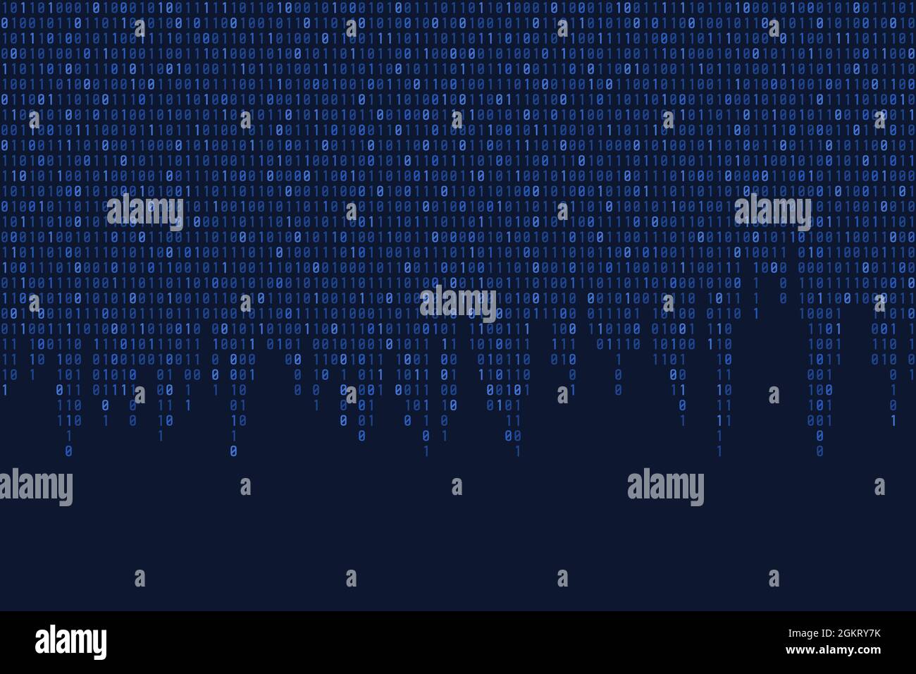 Technology Blue Background Binary Code Cyber Texture Seamless Binary Code Vector With