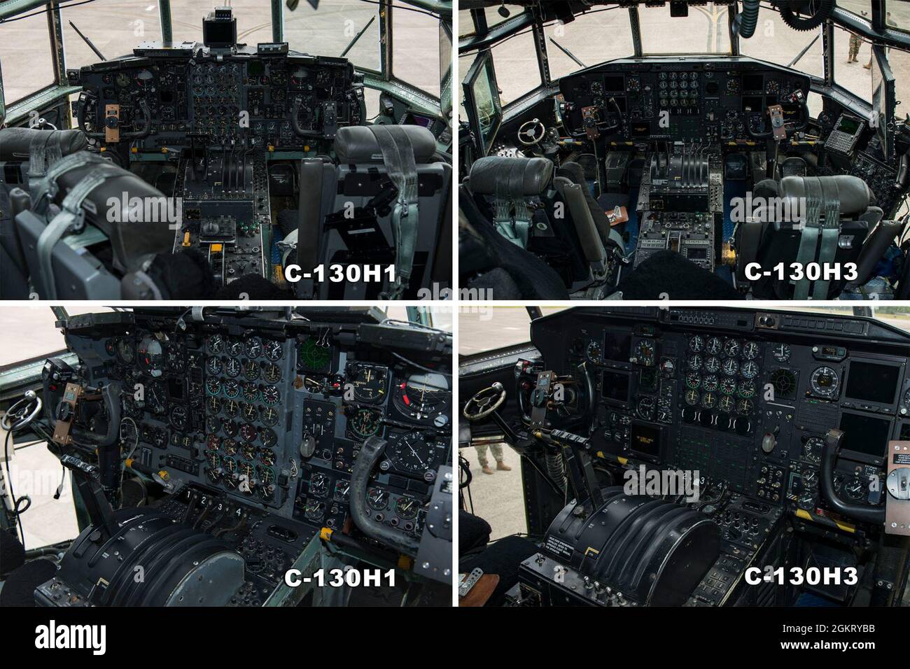 The avionics packages of the C-130H1 and C-130H3 aircraft are displayed ...