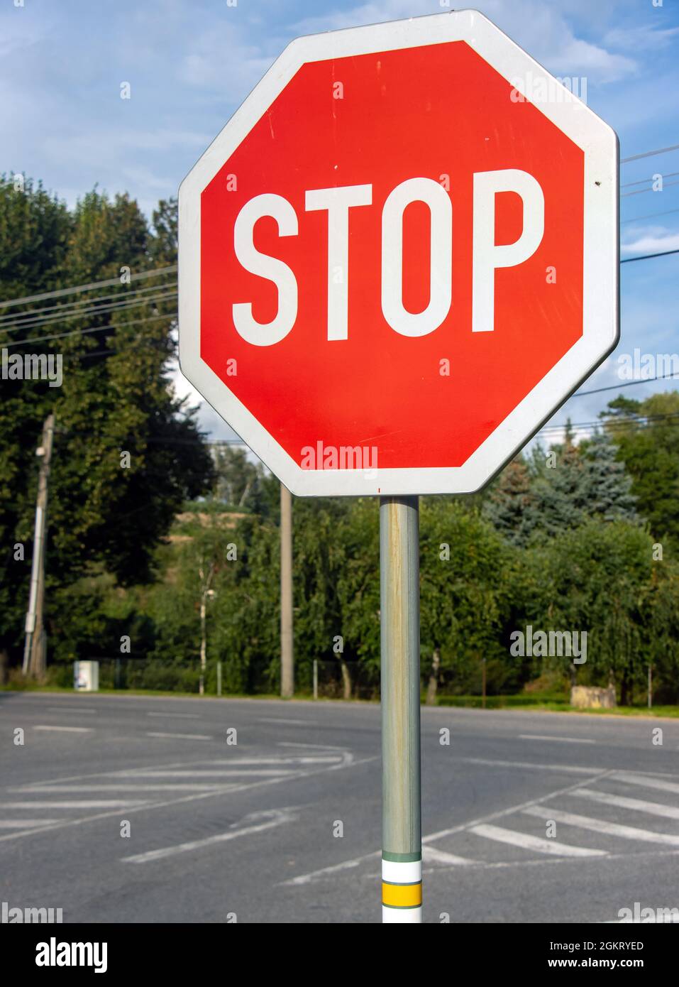 Intersection stop sign hi-res stock photography and images - Alamy