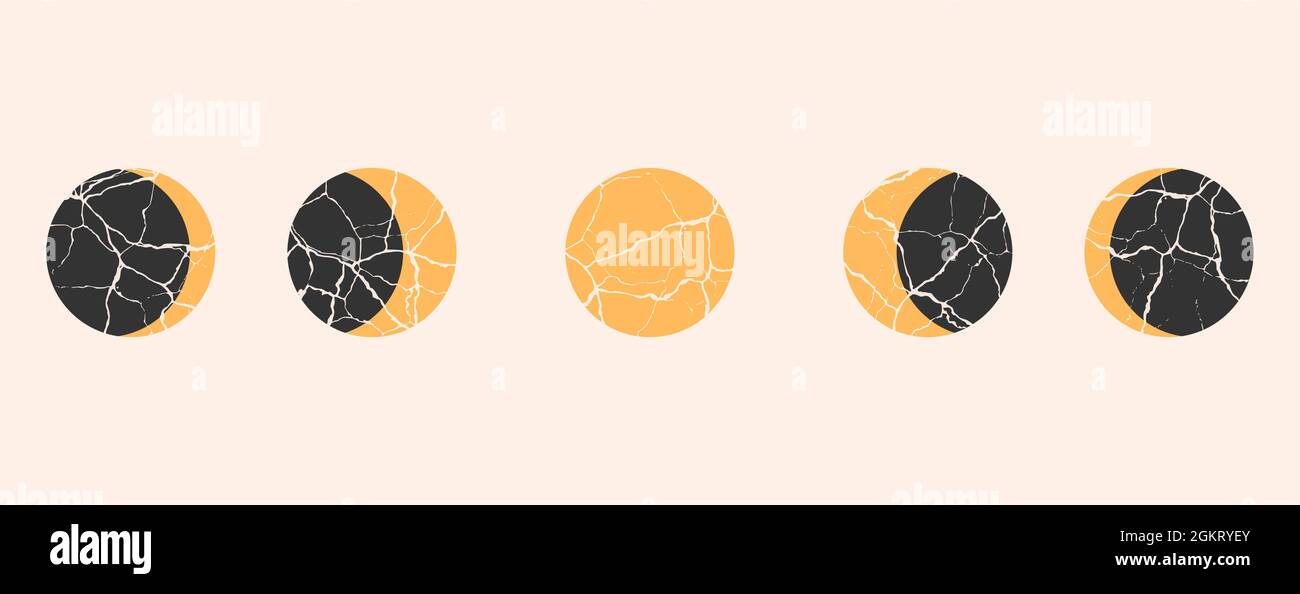 Vector modern moon minimal art background. Moon cycle minimalist design ...