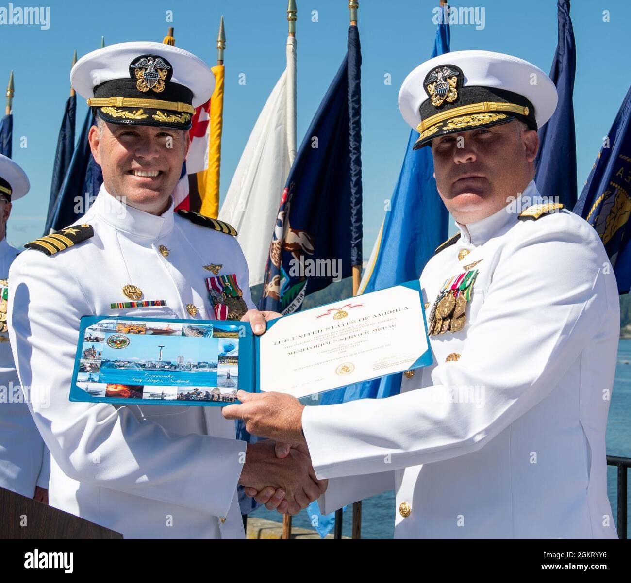 Cmdr. Don Emerson, outgoing commanding officer, Naval Magazine Indian ...