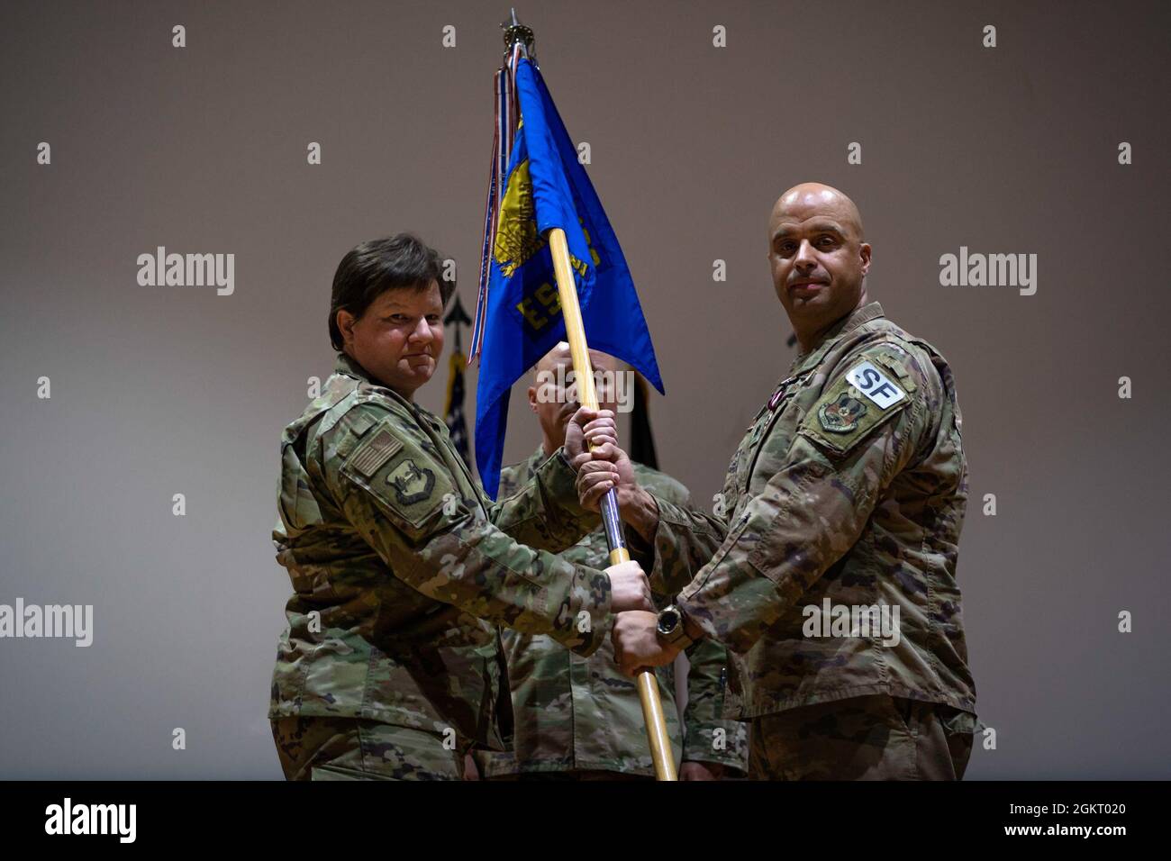 U.S. Air Force Col. Nicole Fuller, left, 386th Expeditionary Mission ...