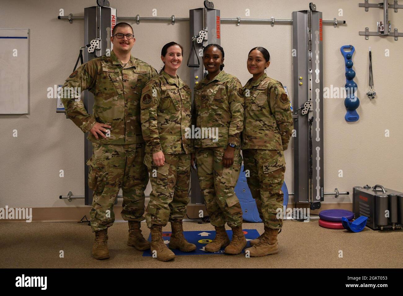 The 90th Medical Group physical therapy flight stands for a group ...