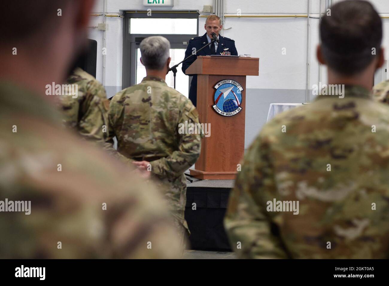 U.S. Air Force Lt. Col. Mathew Vogel, the outgoing 726th Air Mobility ...
