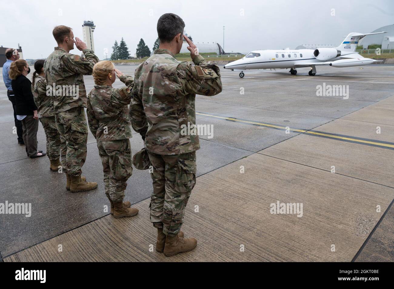 U.S. Air Force leaders from the 52nd Fighter Wing salute farewell to U ...