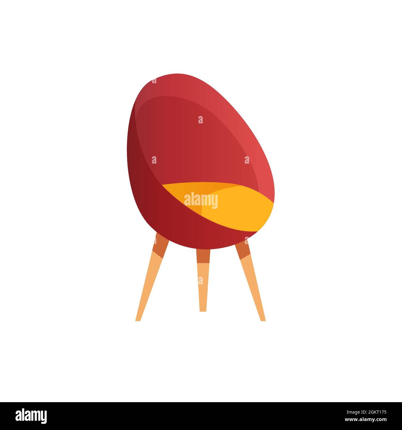 Flat cartoon ball chair,room interior elements for home life comfort ...