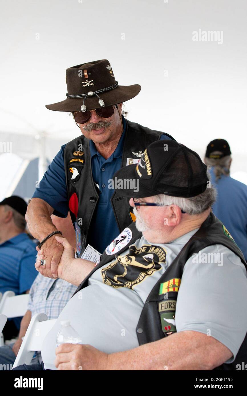 Vietnam veterans gather at the Sabalauski Air Assault School to receive ...