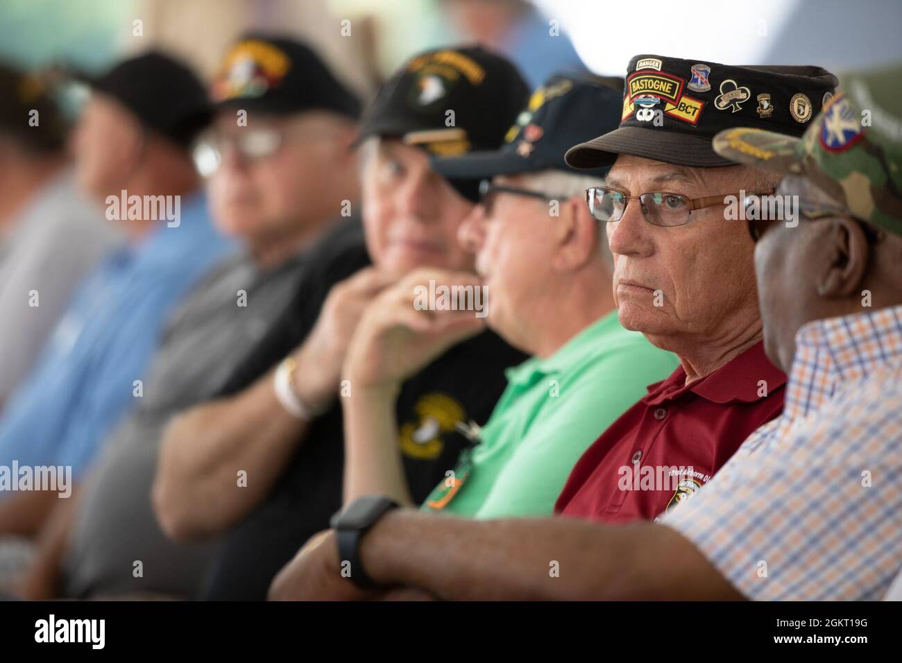 Vietnam veterans gather at the Sabalauski Air Assault School to receive ...