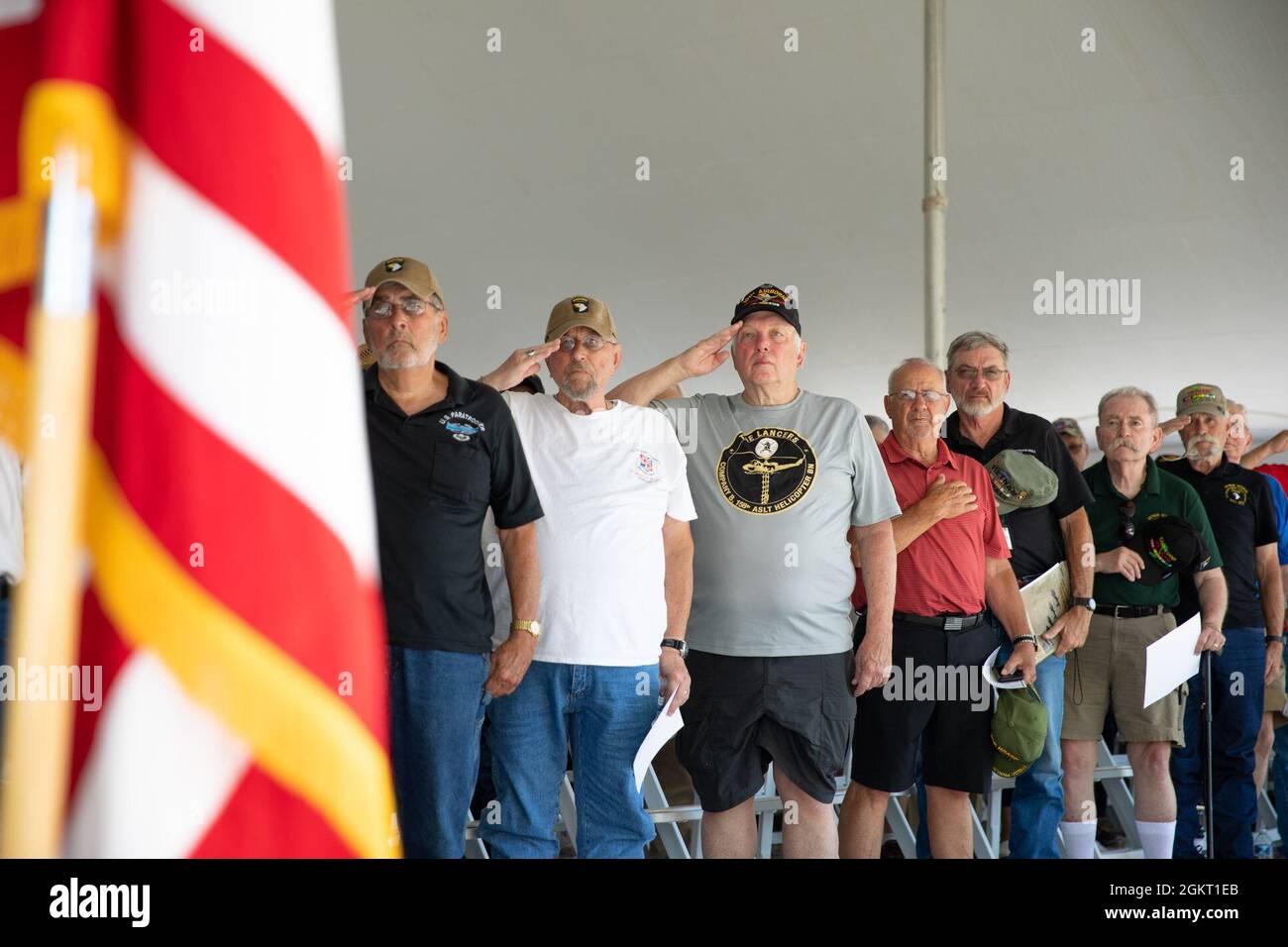 Vietnam veterans gather at the Sabalauski Air Assault School to receive ...