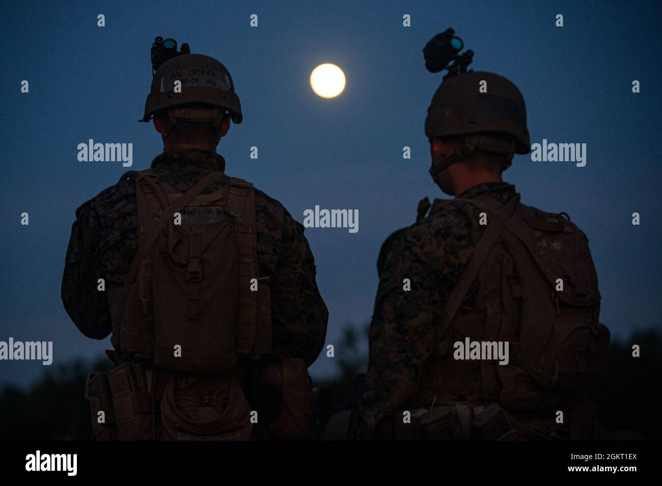 U.S. Marines with Echo Company, Infantry Training Battalion (ITB ...