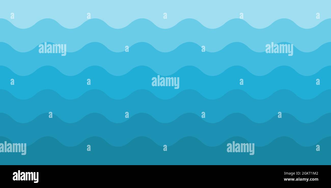 Abstract sea waves vector. Repeat sea water pattern. Horizontally ...