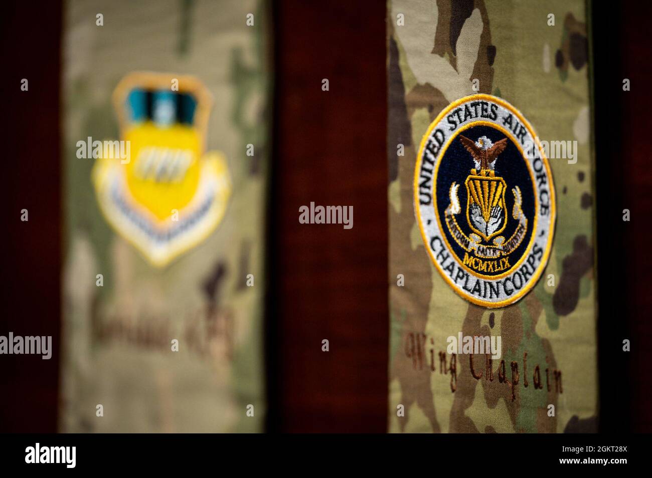 A stole hangs from a pedestal during an Assumption of the Stole and ...