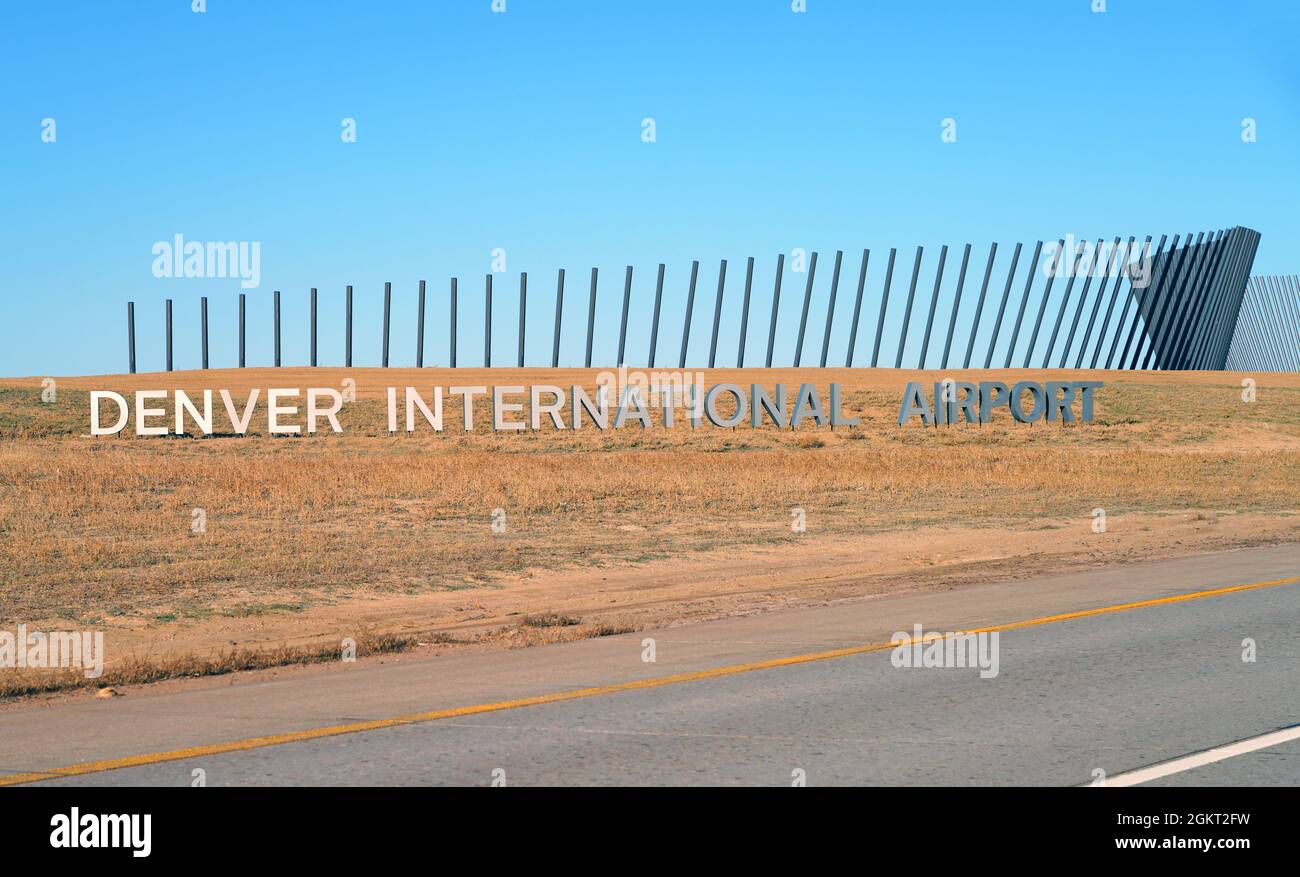 DENVER, CO -10 APR 2021- View of the Denver International Airport, or ...