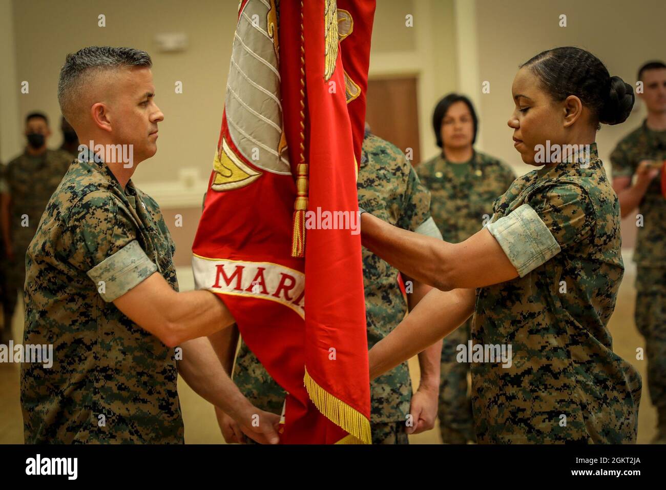 U.S. Marine Corps Lt. Col. Jeremy M. Nelson, left, incoming Commanding ...