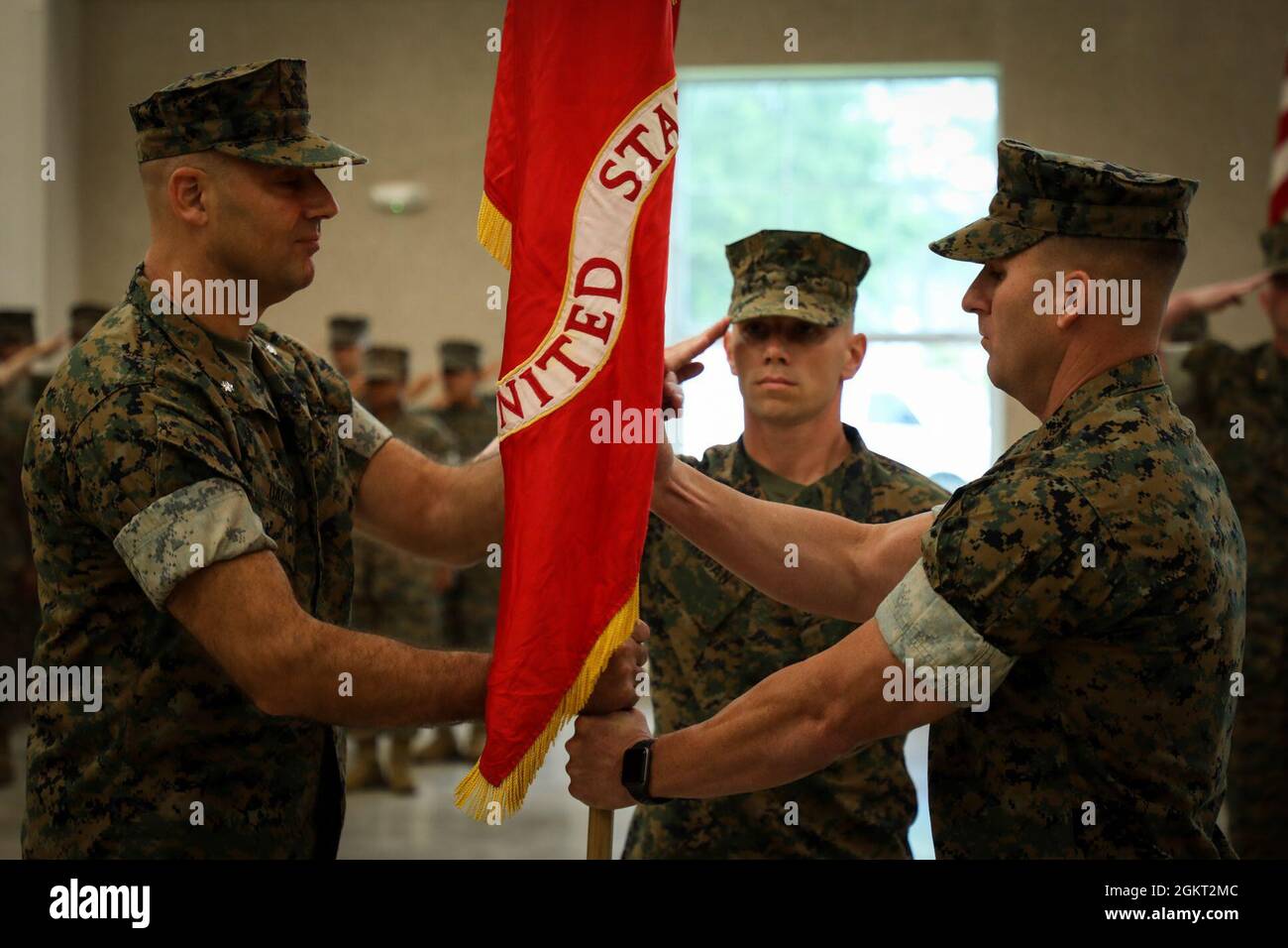 U.S. Marine Corps Lt. Col. Saleh P. Dagher, left, incoming Commanding ...