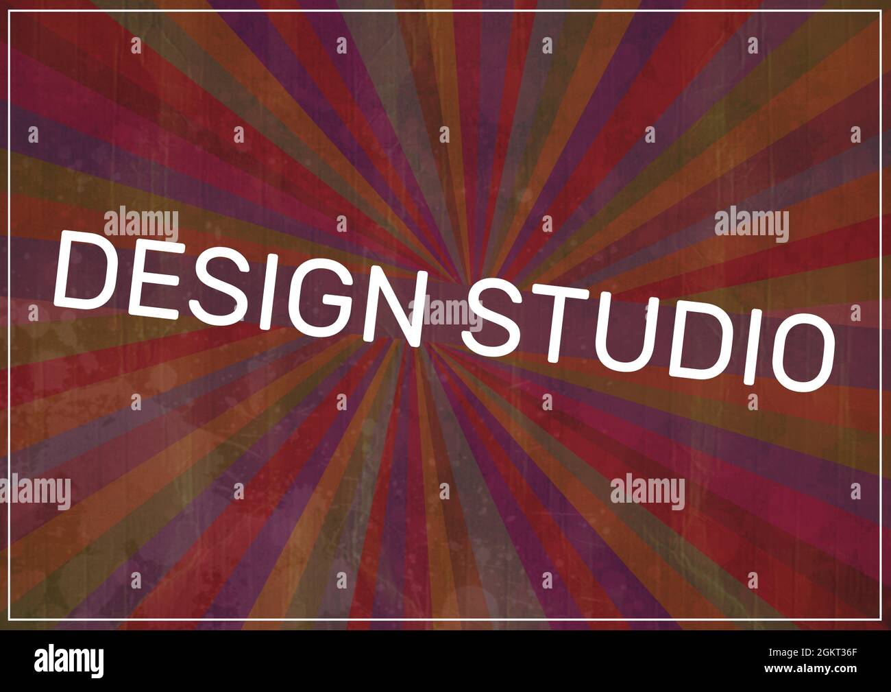 Digitally generated image of design studio text over colorful radial ...