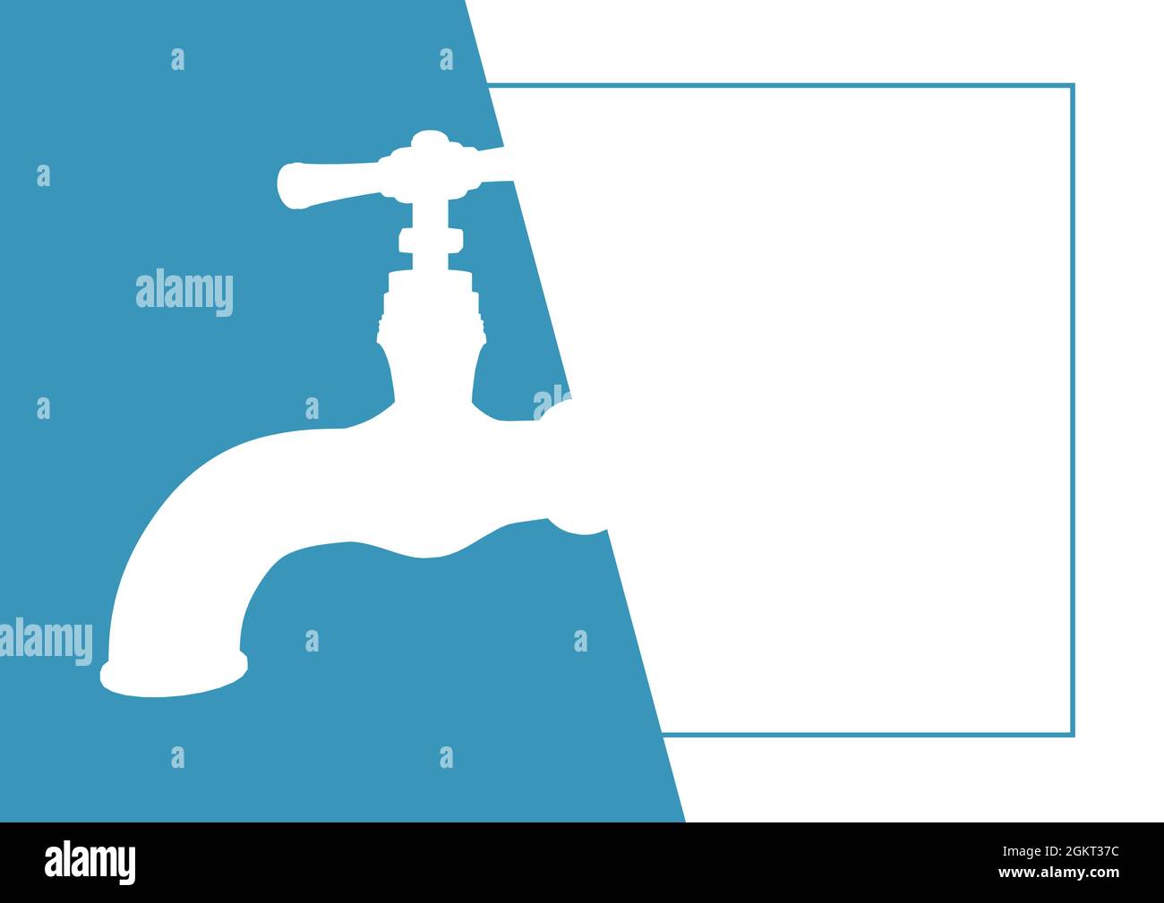 Digitally generated image of water tap icons against blue and white ...