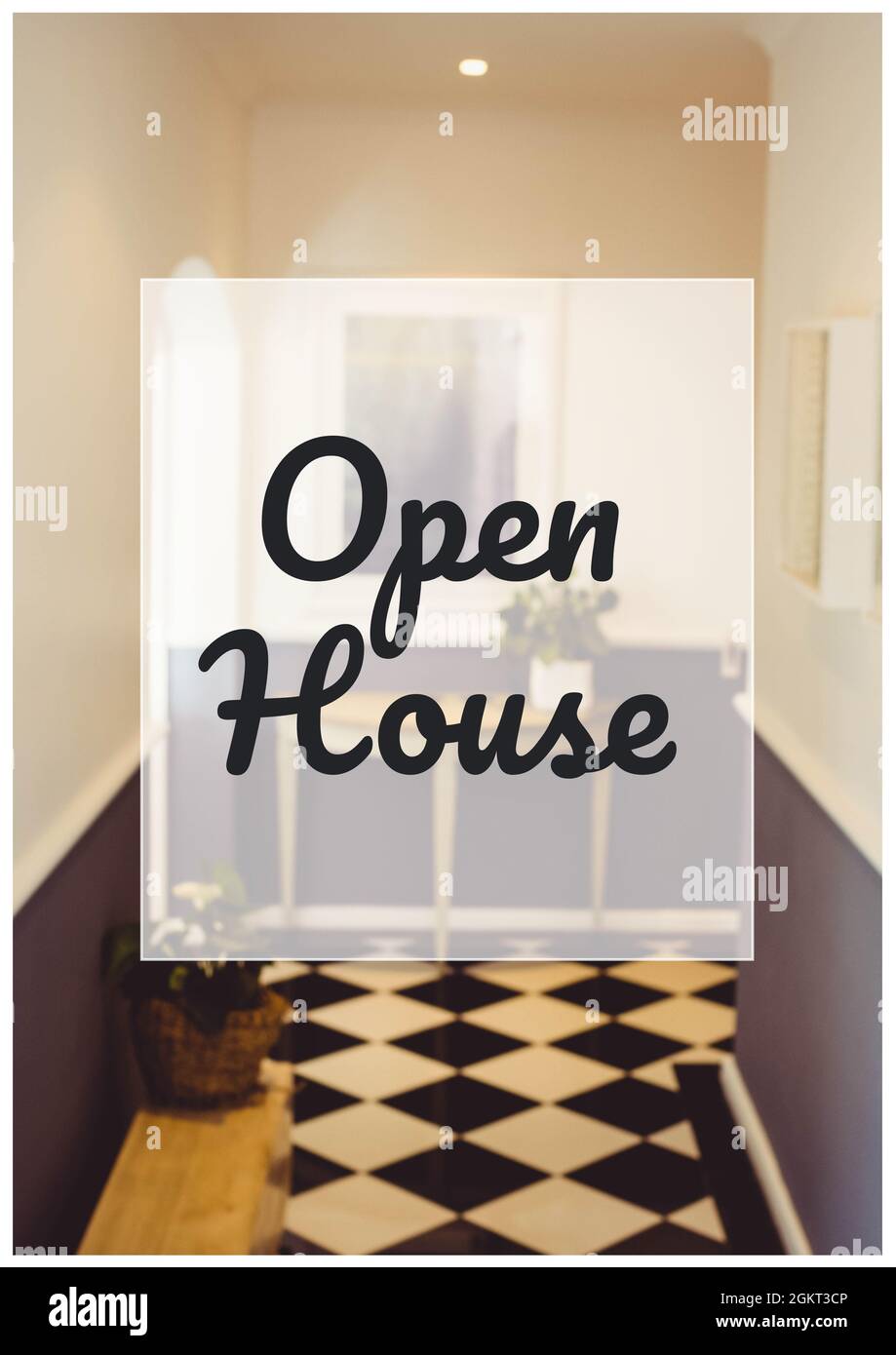 Open house text banner against interior of a modern house Stock Photo ...