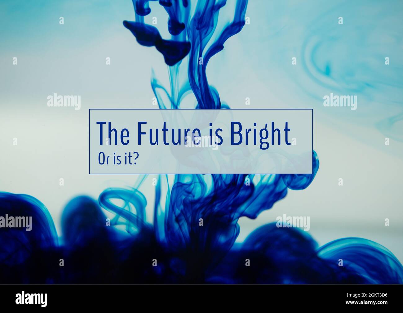 The future is bright text banner against dye in the water against blue ...