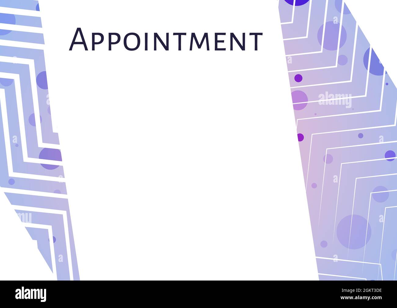 Appointment text with copy space against abstract blue shapes on white ...
