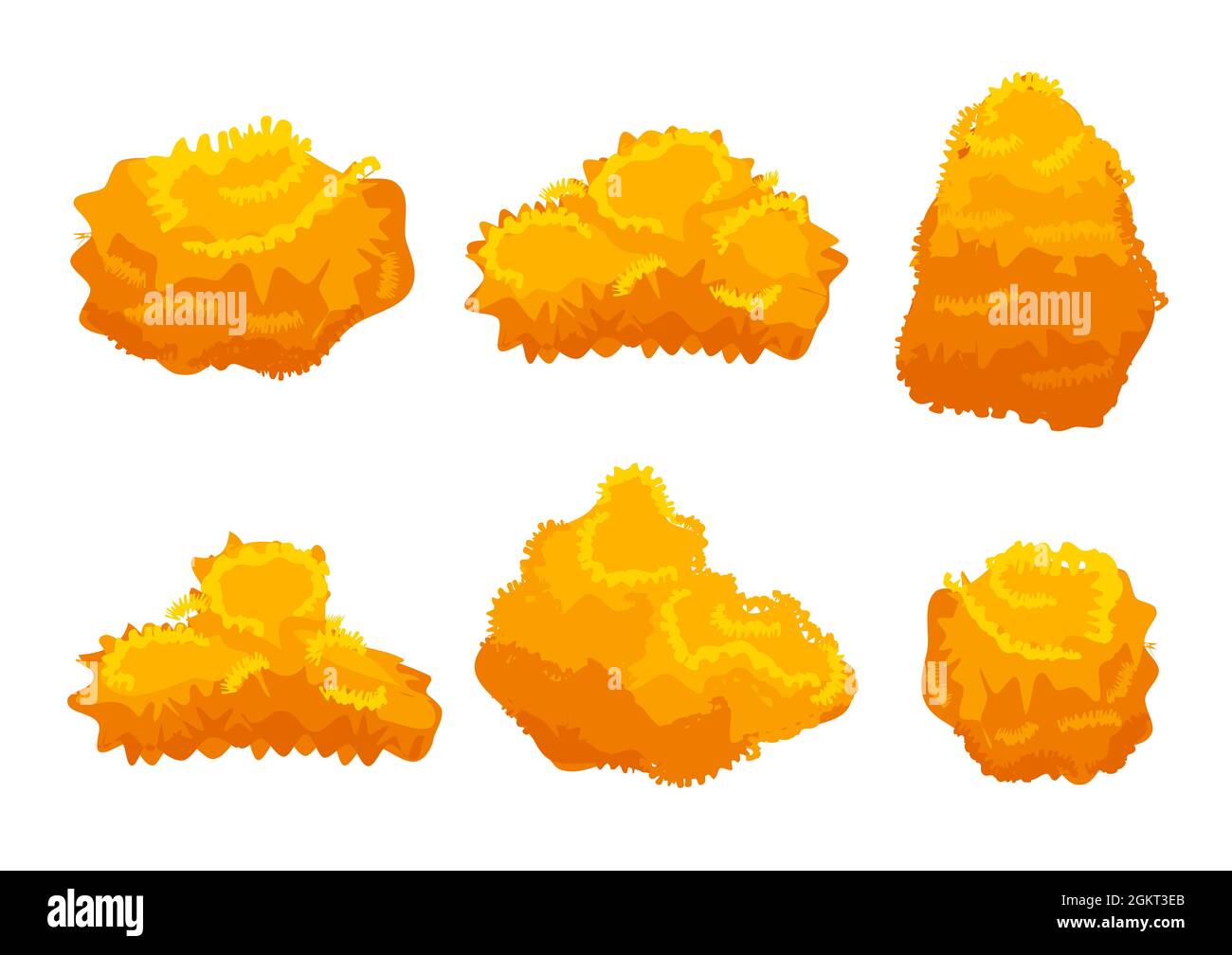 Autumn garden bush, tree cartoon shrub grass bush fall flat icon Stock ...