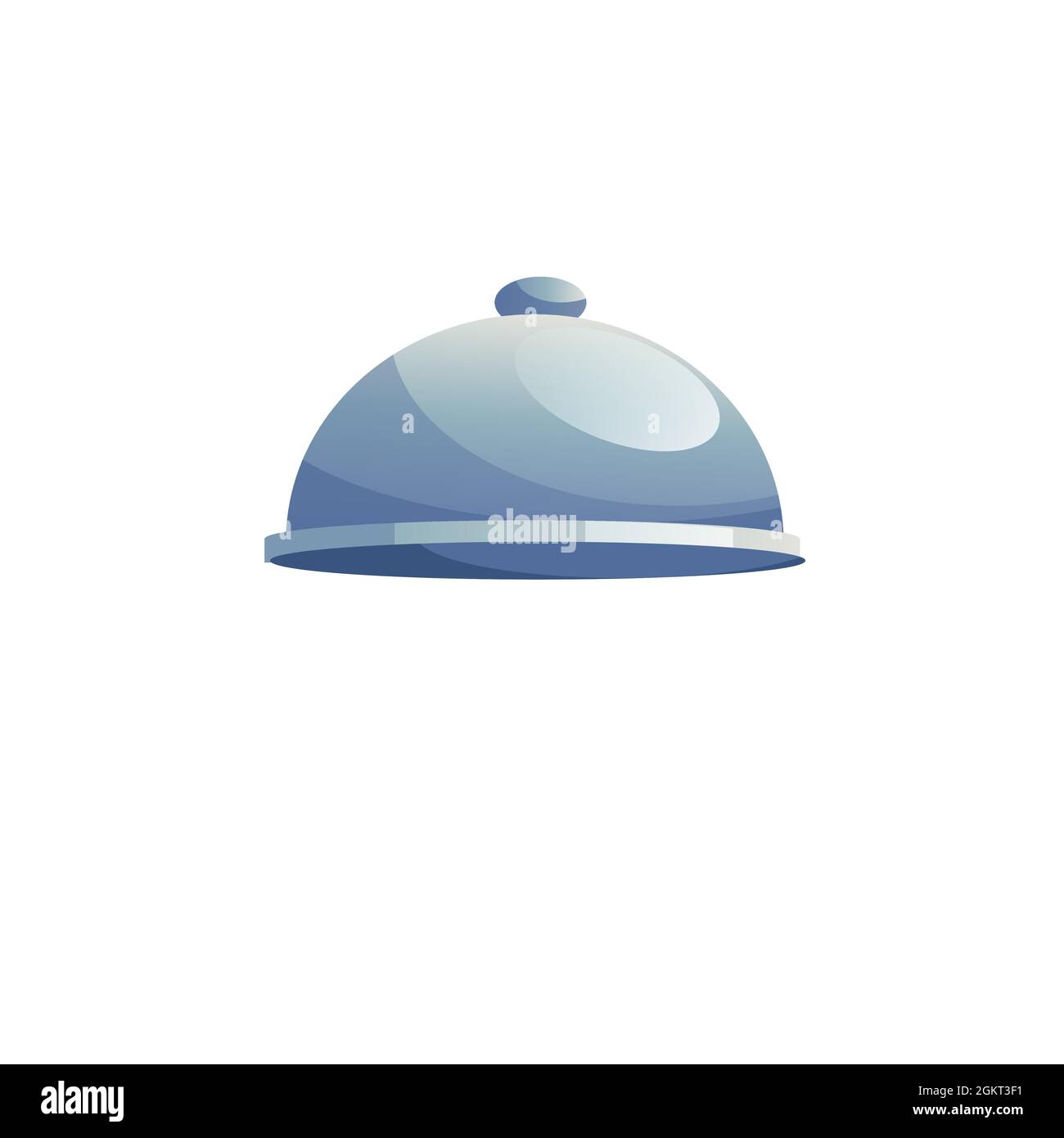 Flat cartoon cloche tray,restaurant and cafe tableware,catering vector ...