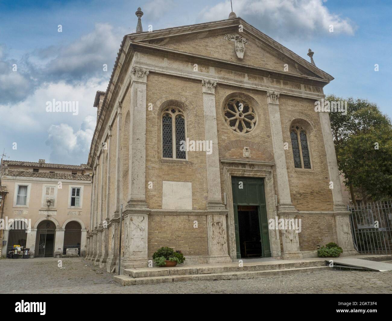 ancient ostia pictoresque medieval village view church Stock Photo - Alamy